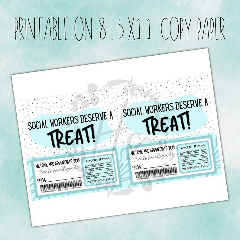 PRINTABLE Social Workers Deserve A Treat Candy Bar Wrap - Etsy