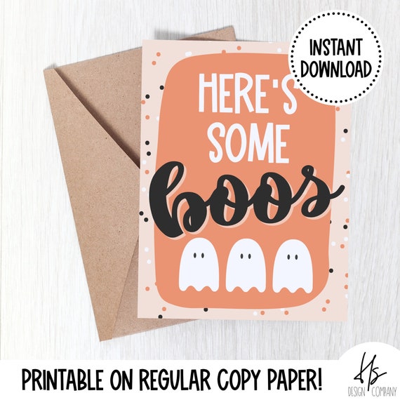 PRINTABLE Here's Some Boos Card Printable Greeting Card - Etsy UK