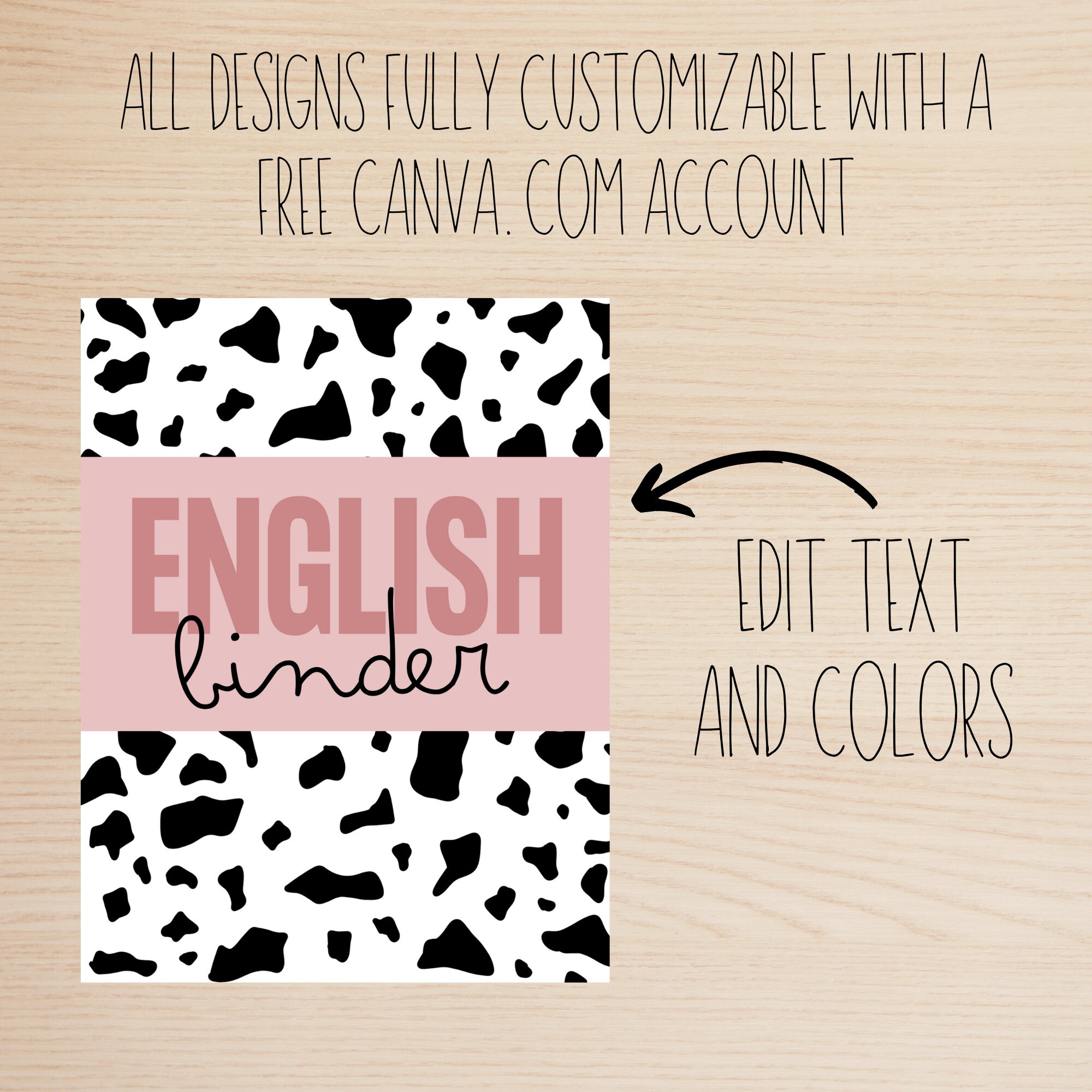 EDITABLE Colorful Binder Covers & Spines Printable Binder - Etsy