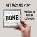 PRINTABLE You Are Rad to the Bone Gift Tag Physical Therapist Marketing ...