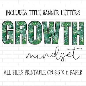 EDITABLE Modern Tropical Growth Mindset Posters | Bulletin Board ...
