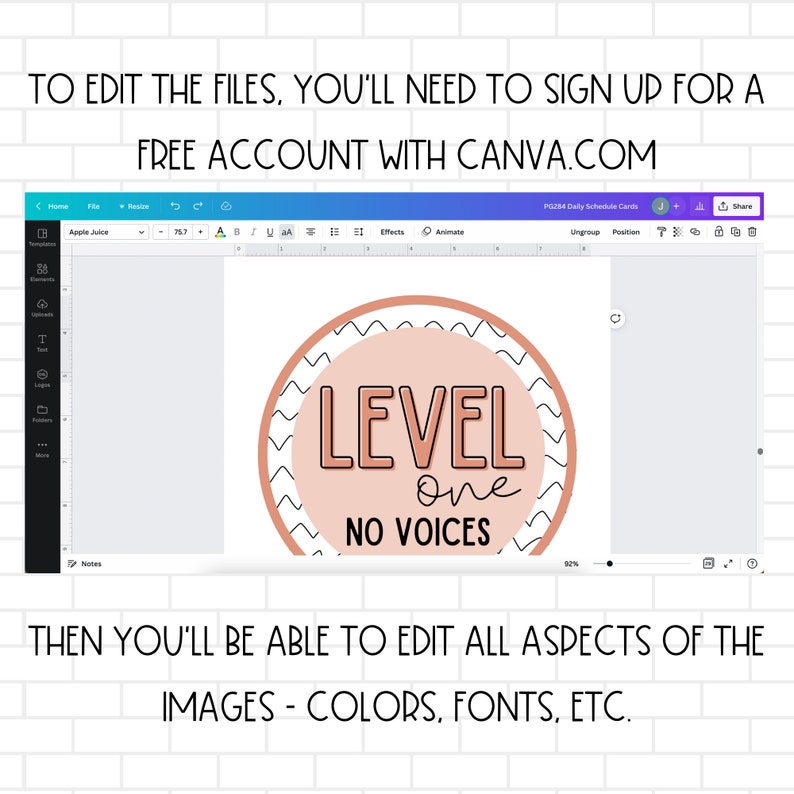 EDITABLE Voice Levels Display Boho Farmhouse Bulletin - Etsy