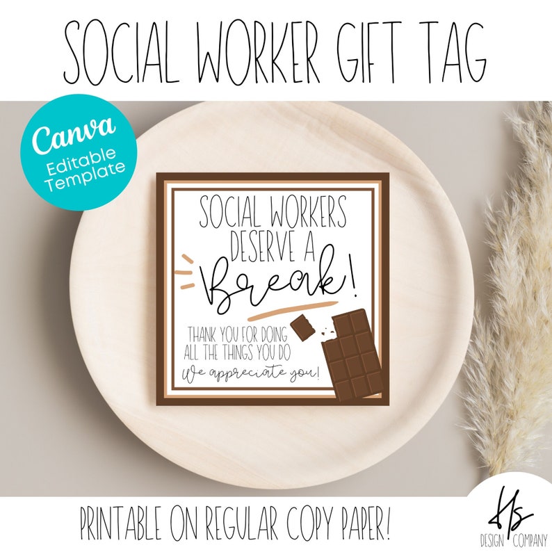 EDITABLE You Deserve A Break Kit Kat Gift Tag Appreciation - Etsy