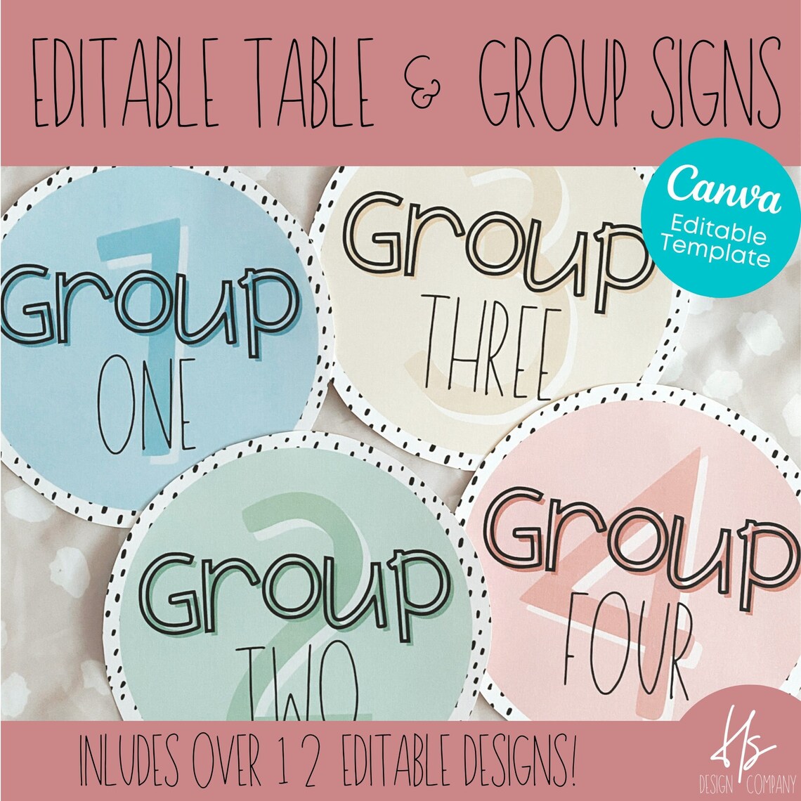 EDITABLE Table and Group Signs | Modern Colorful | Bulletin Board ...