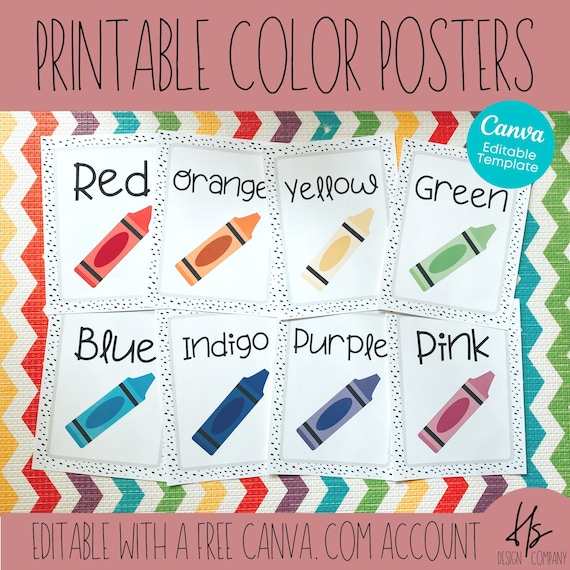 EDITABLE Color Poster Pack Modern Colorful Bulletin Board - Etsy