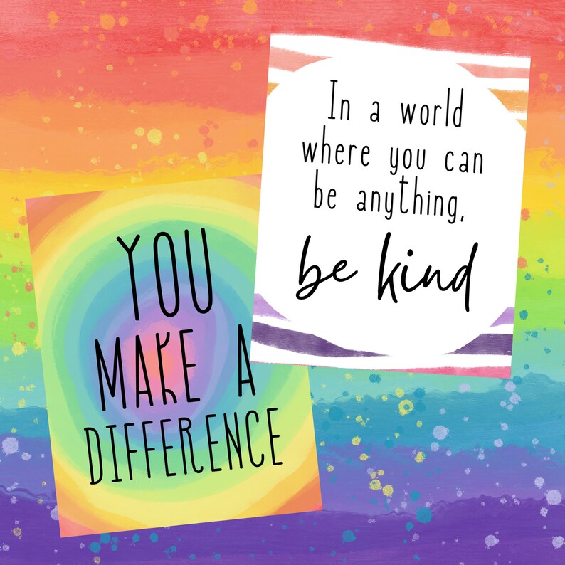 PRINTABLE Classroom Poster Pack Watercolor Rainbow - Etsy