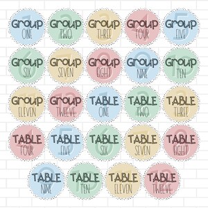 EDITABLE Table and Group Signs | Modern Colorful | Bulletin Board ...