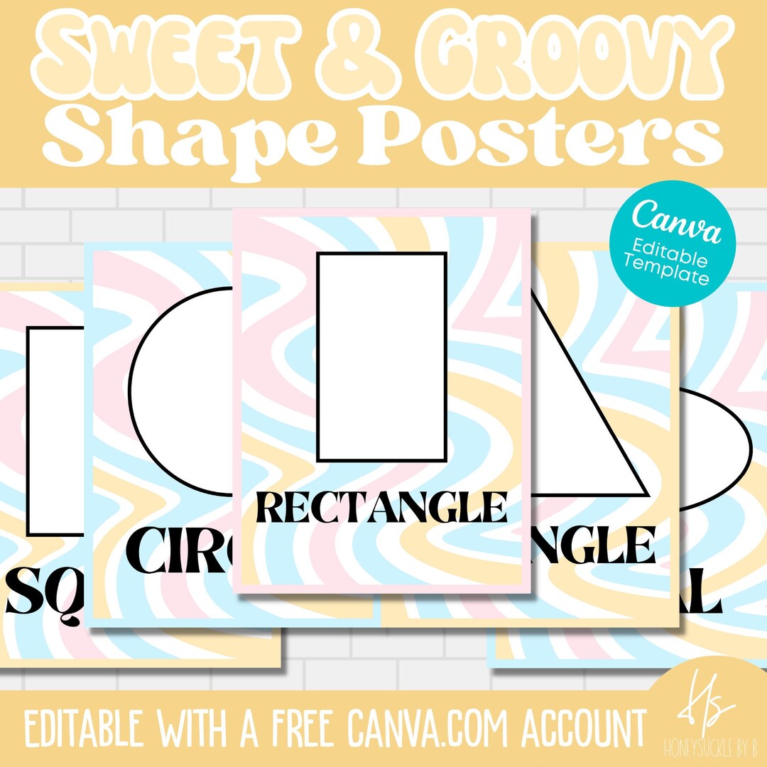 EDITABLE Shape Poster Pack | Sweet Groovy| Bulletin Board Posters ...