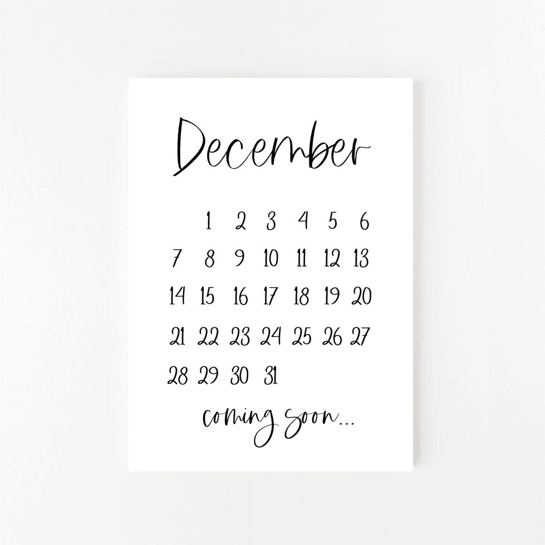 December 2025 Pregnancy Announcement Printable | December | Calendar ...