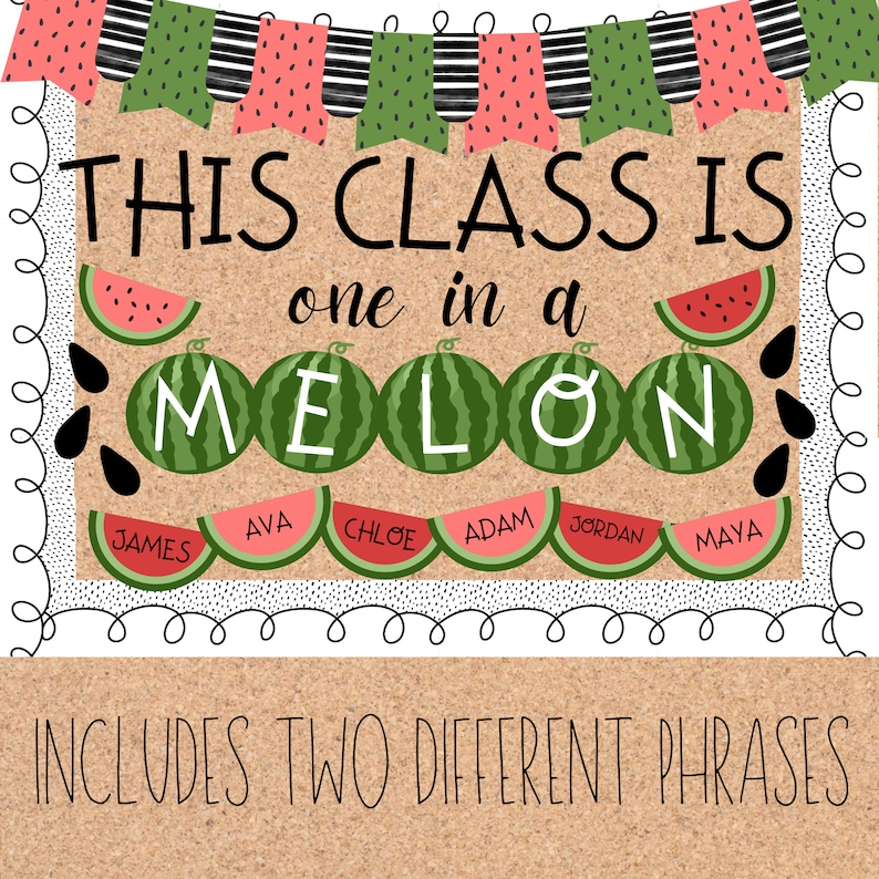 PRINTABLE We Are One in A Melon Bulletin Board Kit End of - Etsy