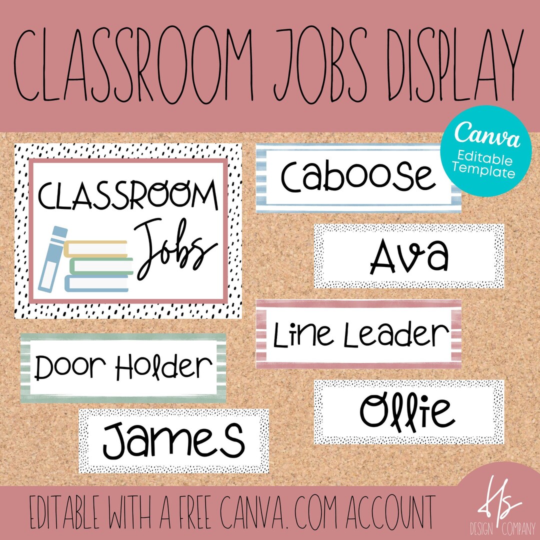 EDITABLE Classroom Jobs Display | Modern Colorful | Class Jobs ...