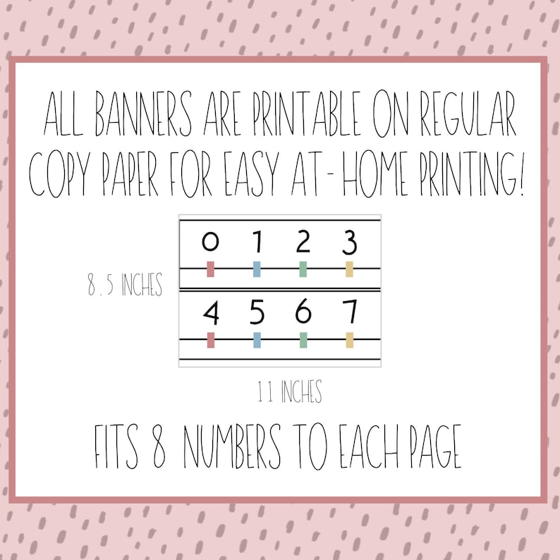 PRINTABLE Modern Colorful Number Line Classroom Posters - Etsy