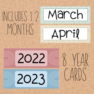 EDITABLE Modern Colorful Classroom Calendar Pack | Bulletin Board ...