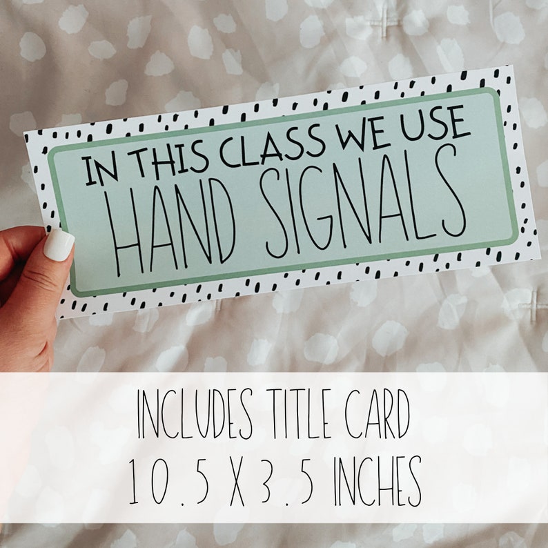 EDITABLE Hand Signals Display Bulletin Board Posters - Etsy
