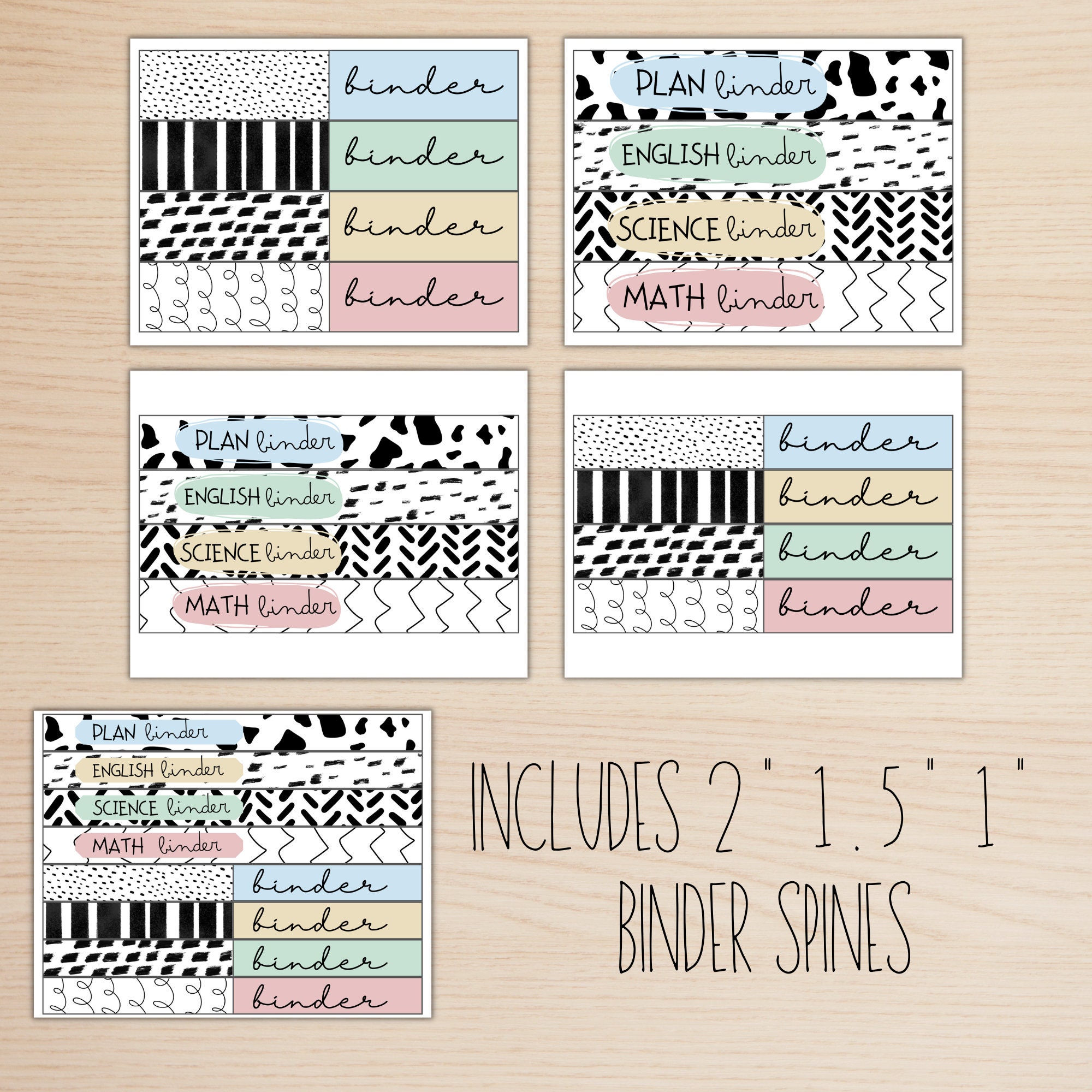 EDITABLE Colorful Binder Covers & Spines | Printable Binder Covers ...