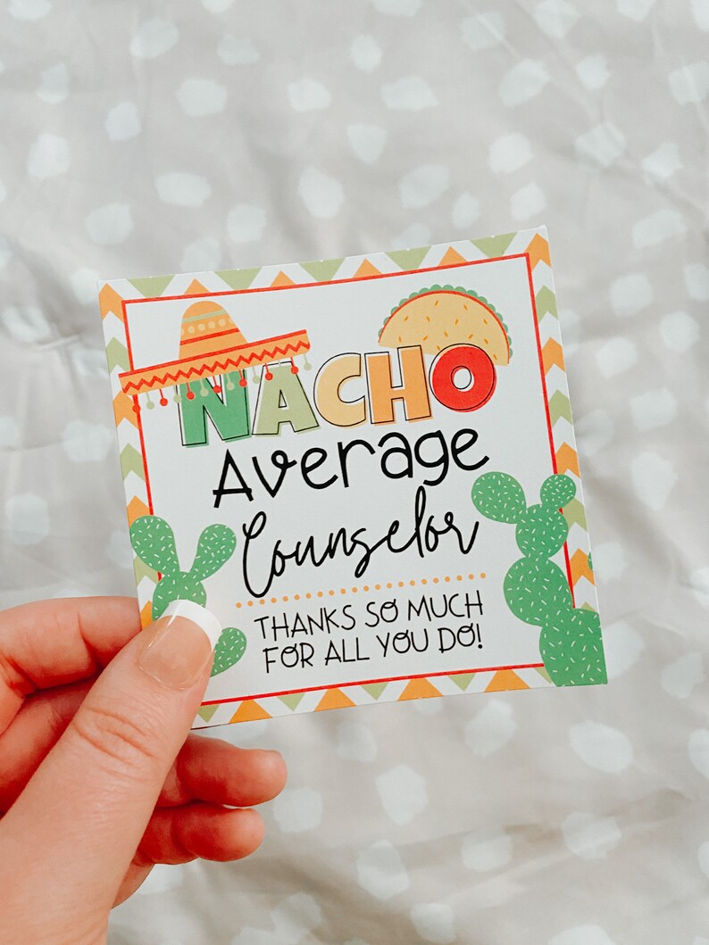 PRINTABLE Nacho Average Teacher Gift Tag Set of 8 Teacher | Etsy