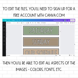 EDITABLE Daily Schedule Cards | Boho Farmhouse | Bulletin Board Posters ...