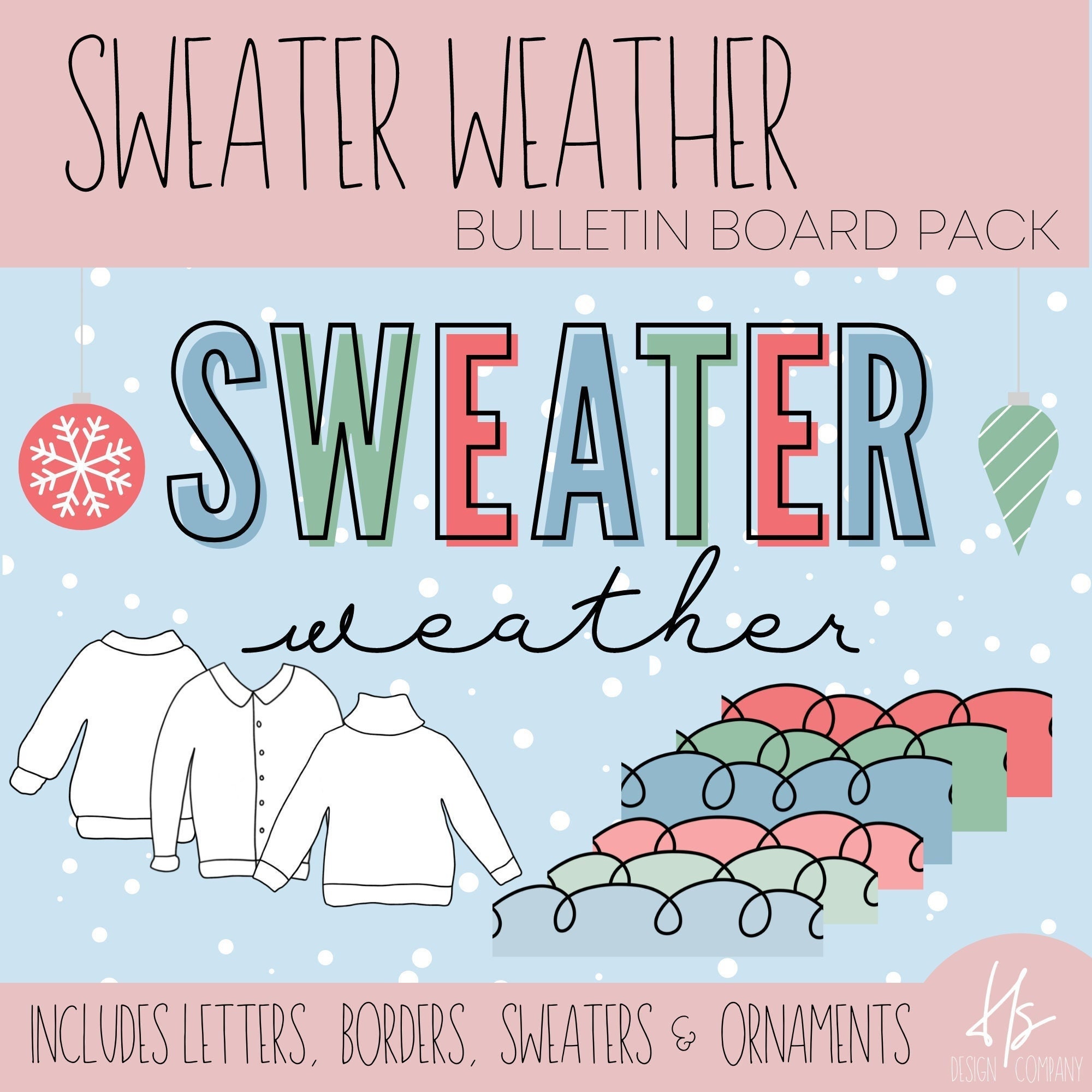 PRINTABLE Sweater Weather Bulletin Board Pack Printable | Etsy Canada