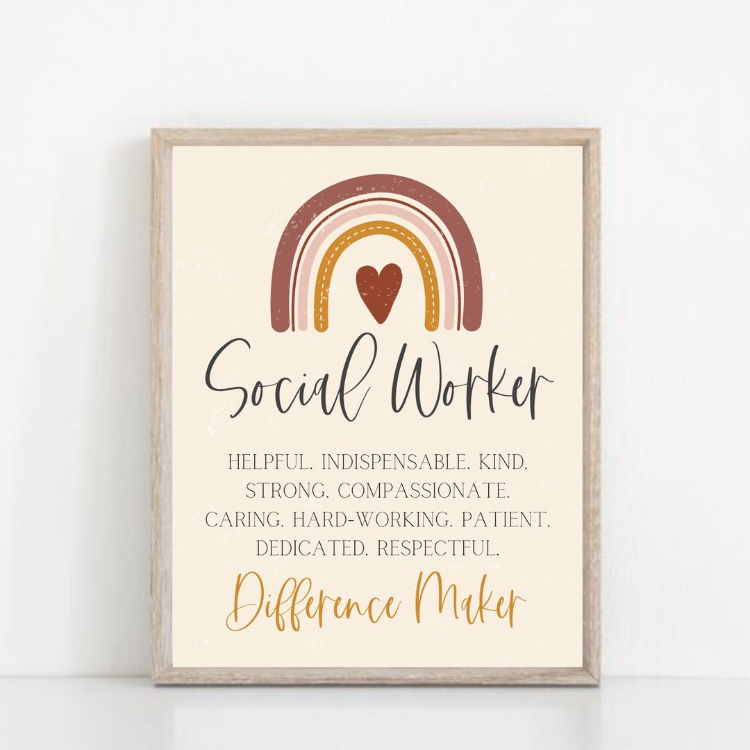 PRINTABLE Social Worker Poster | Difference Maker | Office Decor ...