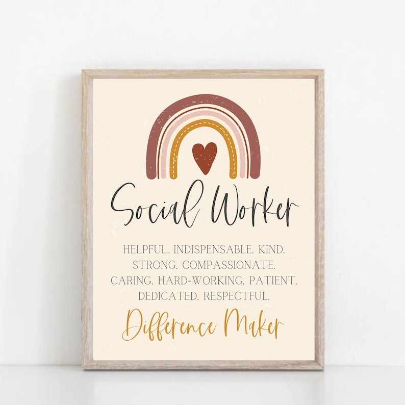 PRINTABLE Social Worker Poster Difference Maker Office - Etsy