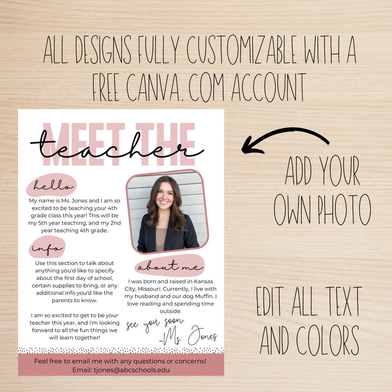 EDITABLE Meet the Teacher Letter Templates Modern Colorful - Etsy