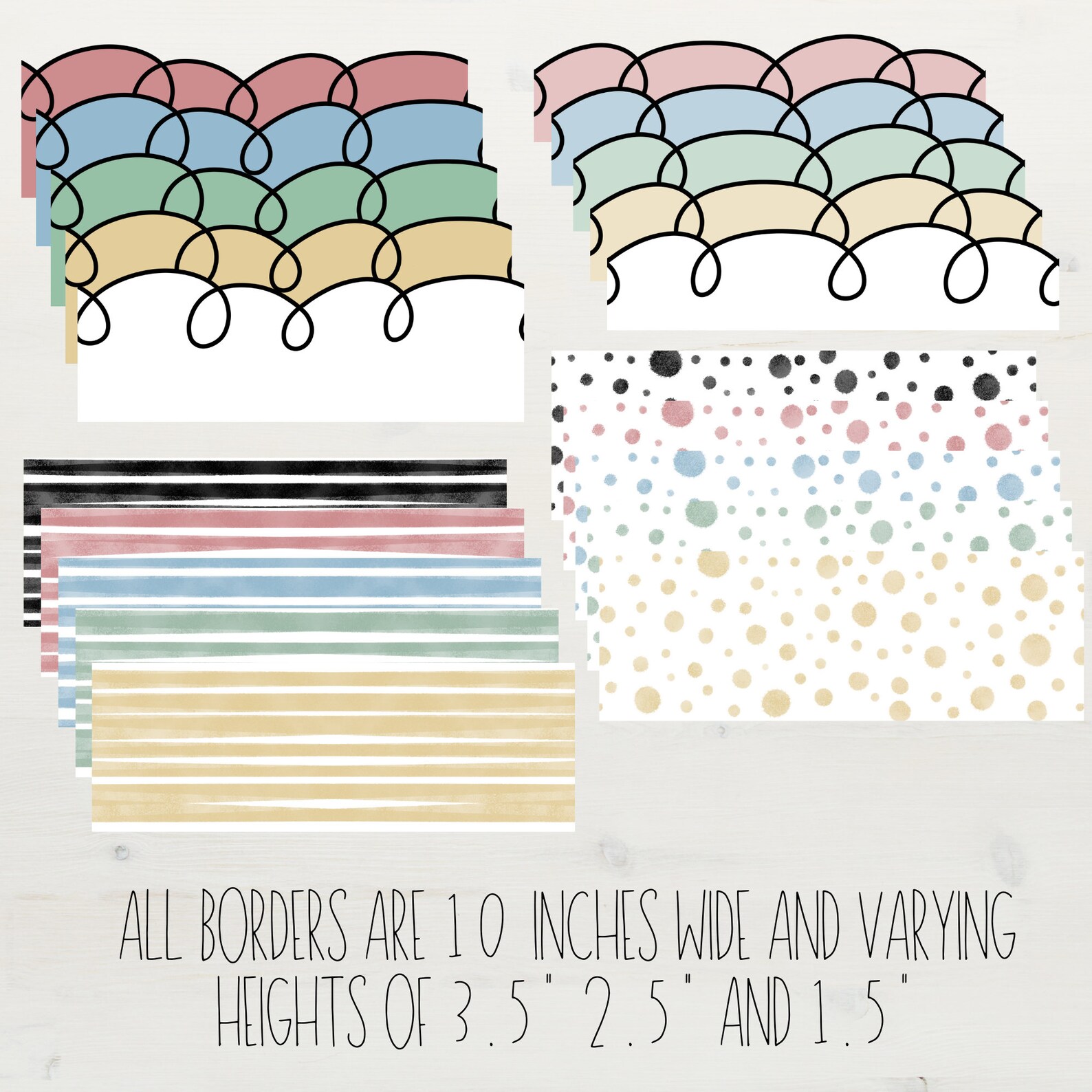 PRINTABLE Modern Colorful Bulletin Board Borders Printable - Etsy