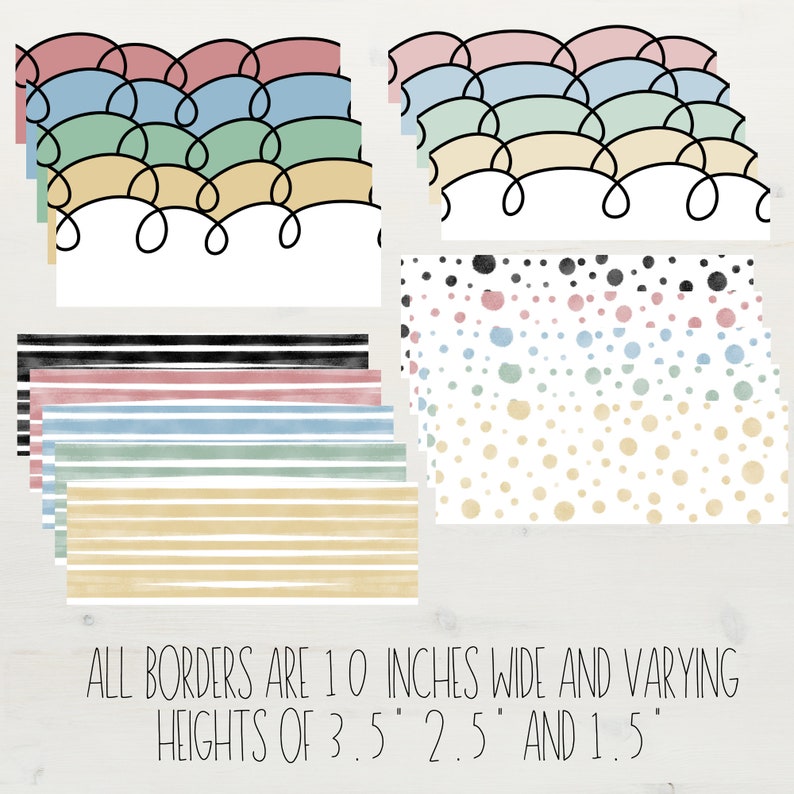 PRINTABLE Modern Colorful Bulletin Board Borders | Printable Classroom ...