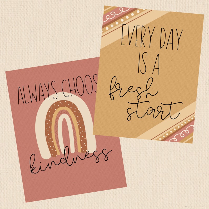 PRINTABLE Boho Classroom Poster Pack Bulletin Board Posters - Etsy