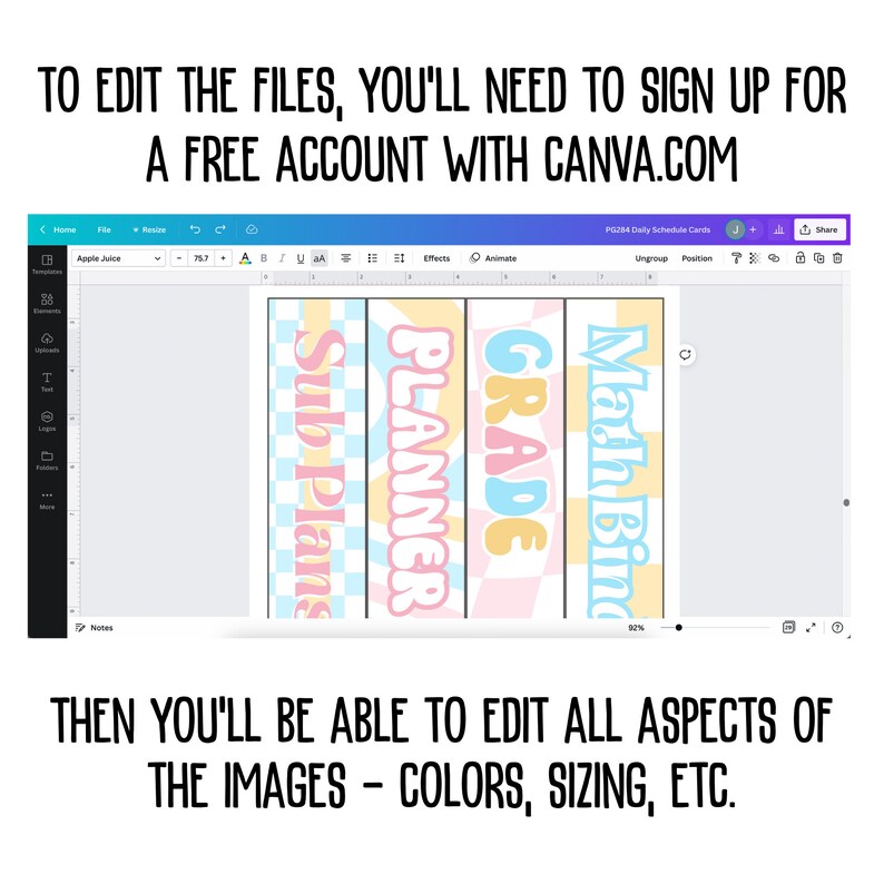 EDITABLE Groovy Binder Covers & Spines | Printable Binder Covers ...