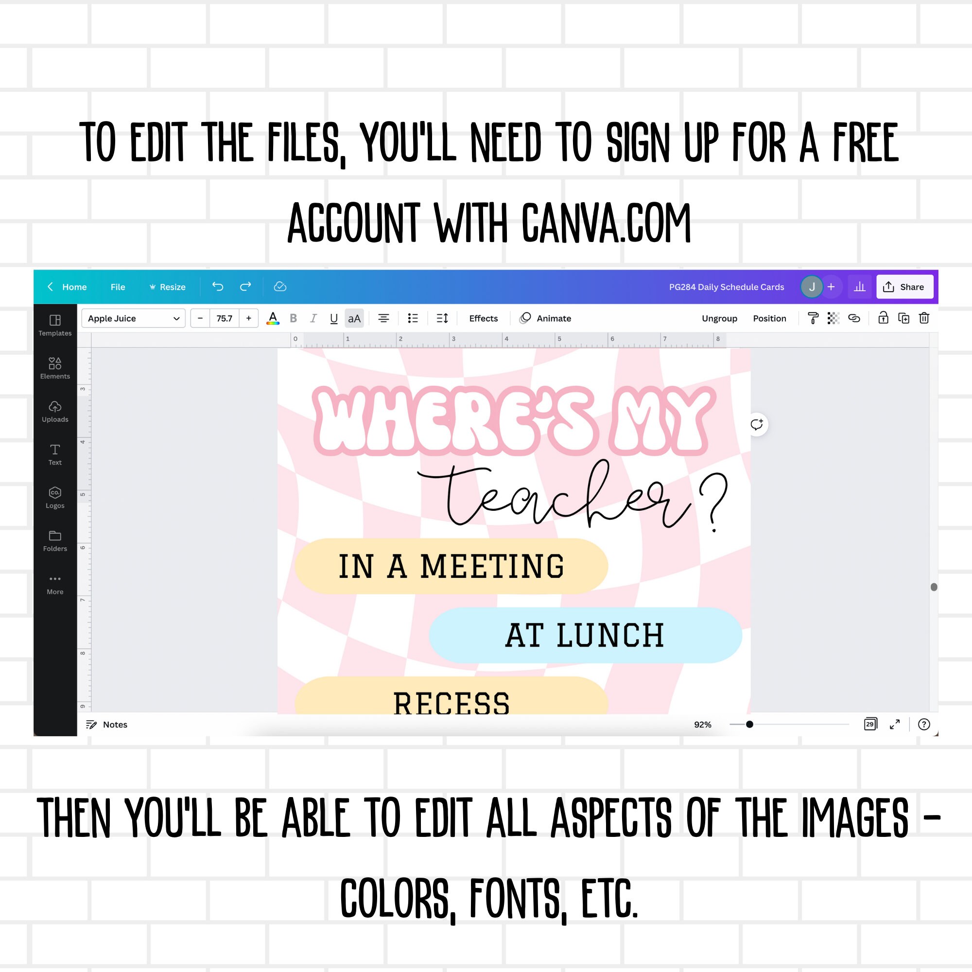 EDITABLE Where's My Teacher? Door Sign Template | Sweet Groovy ...