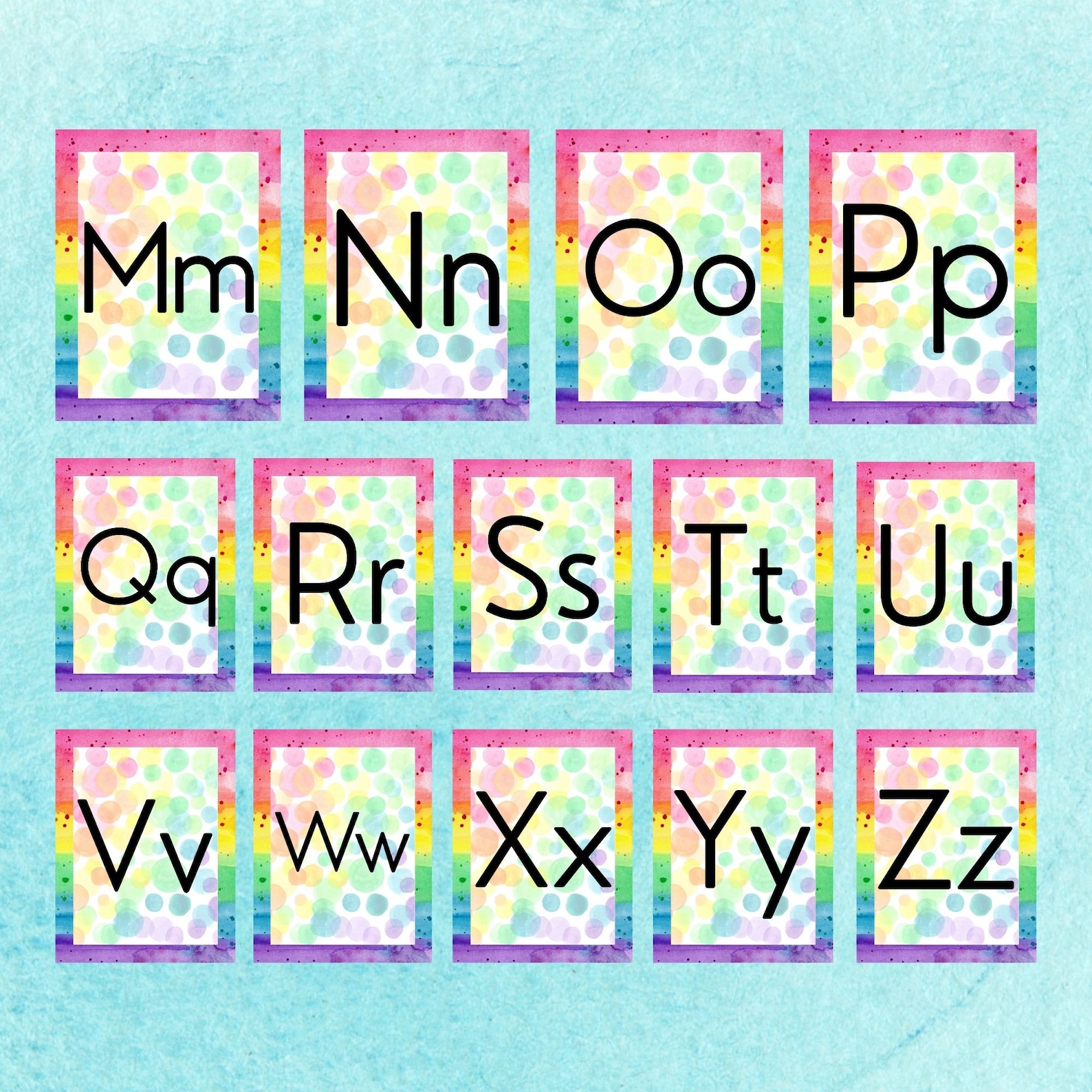 PRINTABLE Alphabet Poster Pack | Watercolor Rainbow | Printable ...