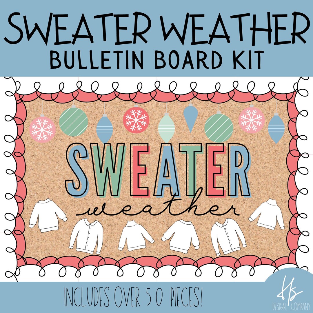 PRINTABLE Sweater Weather Bulletin Board Pack | Printable Bulletin ...