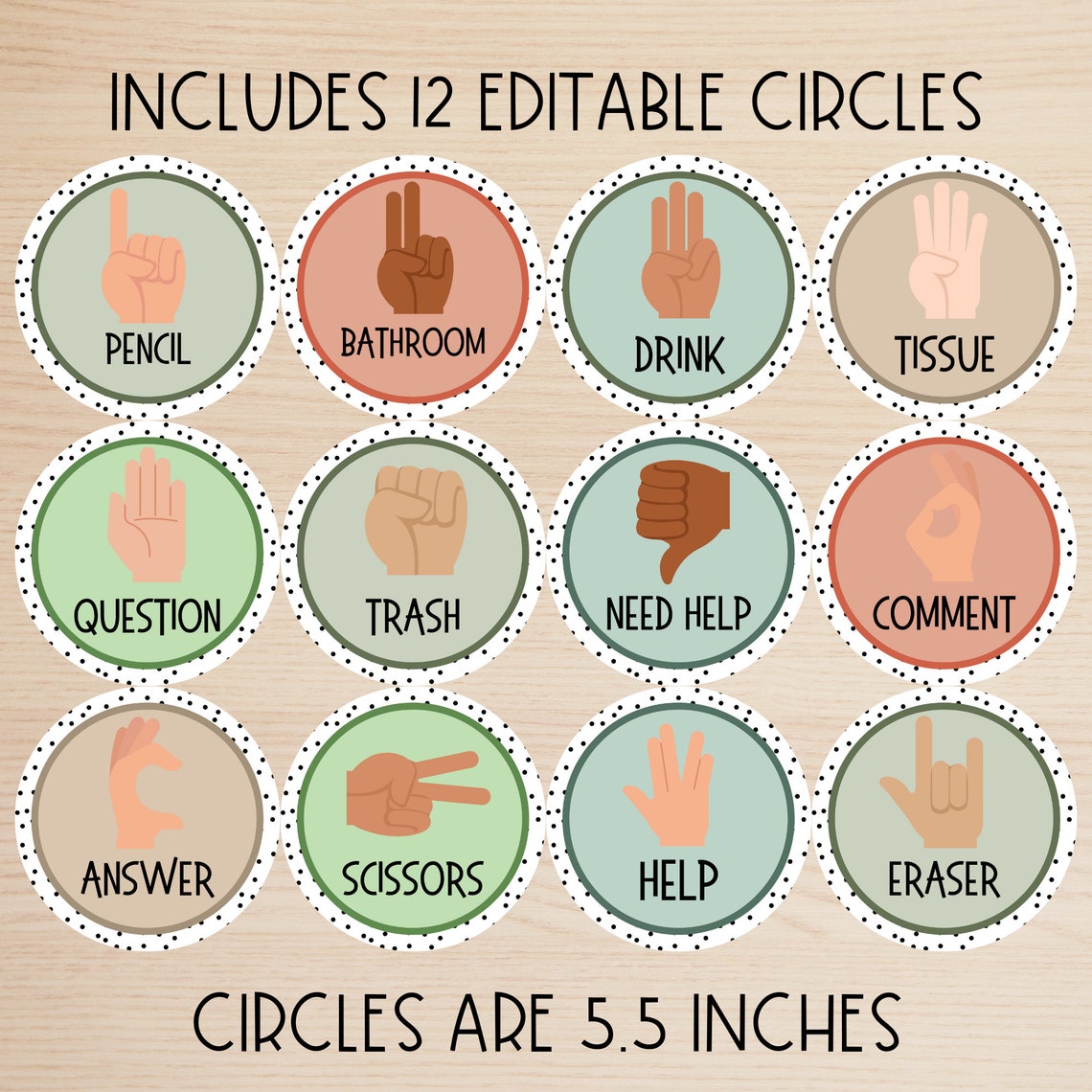 EDITABLE Hand Signals Display | Bulletin Board Posters | Elementary ...