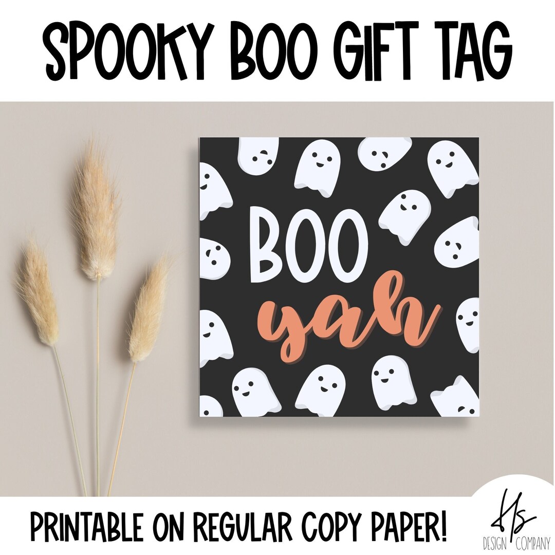 PRINTABLE Boo Yah Gift Tag | Printable Gift Tag | Halloween Tag | Boo ...