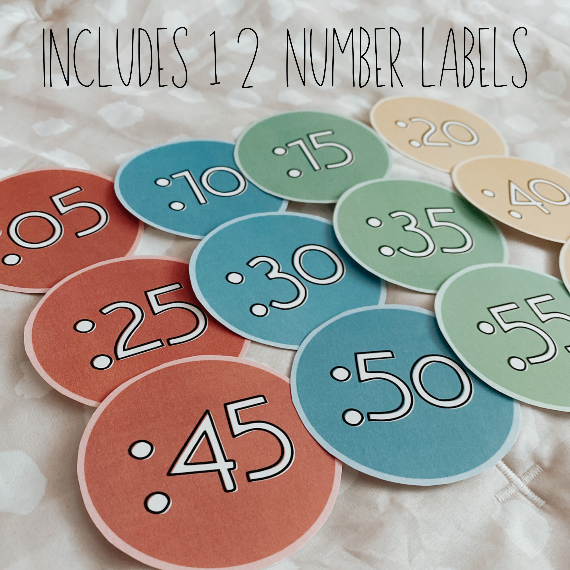 PRINTABLE Modern Colorful Clock Labels Pack Bulletin Board - Etsy