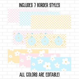 EDITABLE Bulletin Board Borders | Sweet & Groovy | Printable Classroom ...
