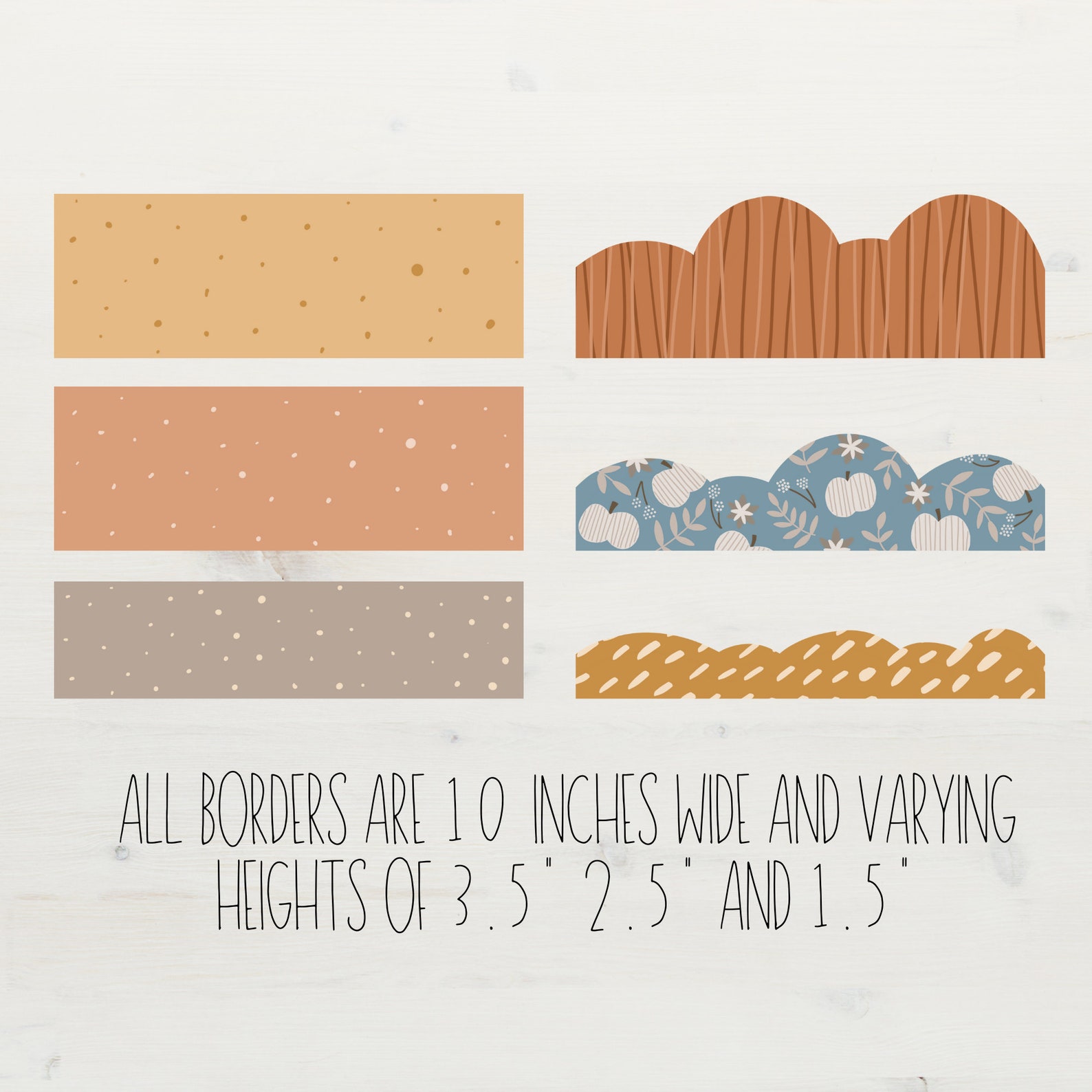 PRINTABLE Fall Neutrals Bulletin Board Borders Printable - Etsy