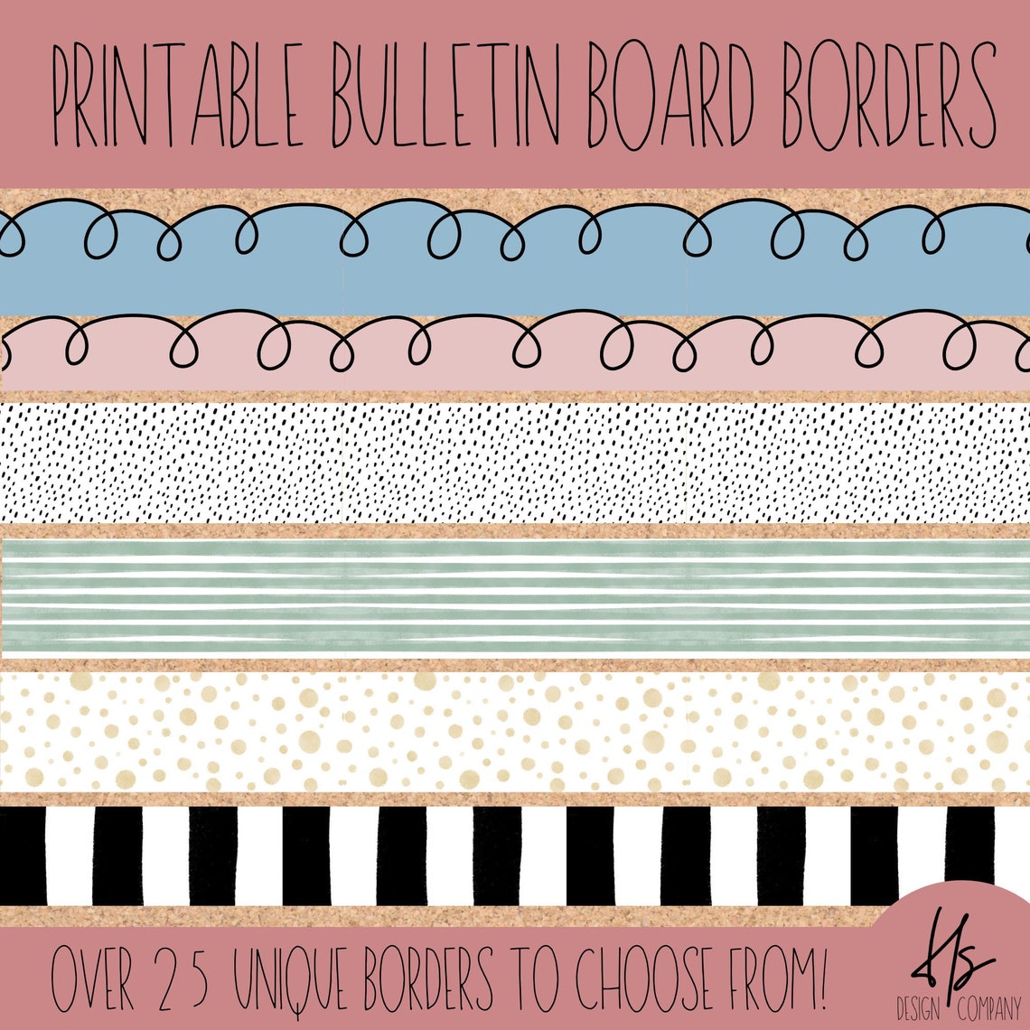 PRINTABLE Modern Colorful Bulletin Board Borders Printable - Etsy
