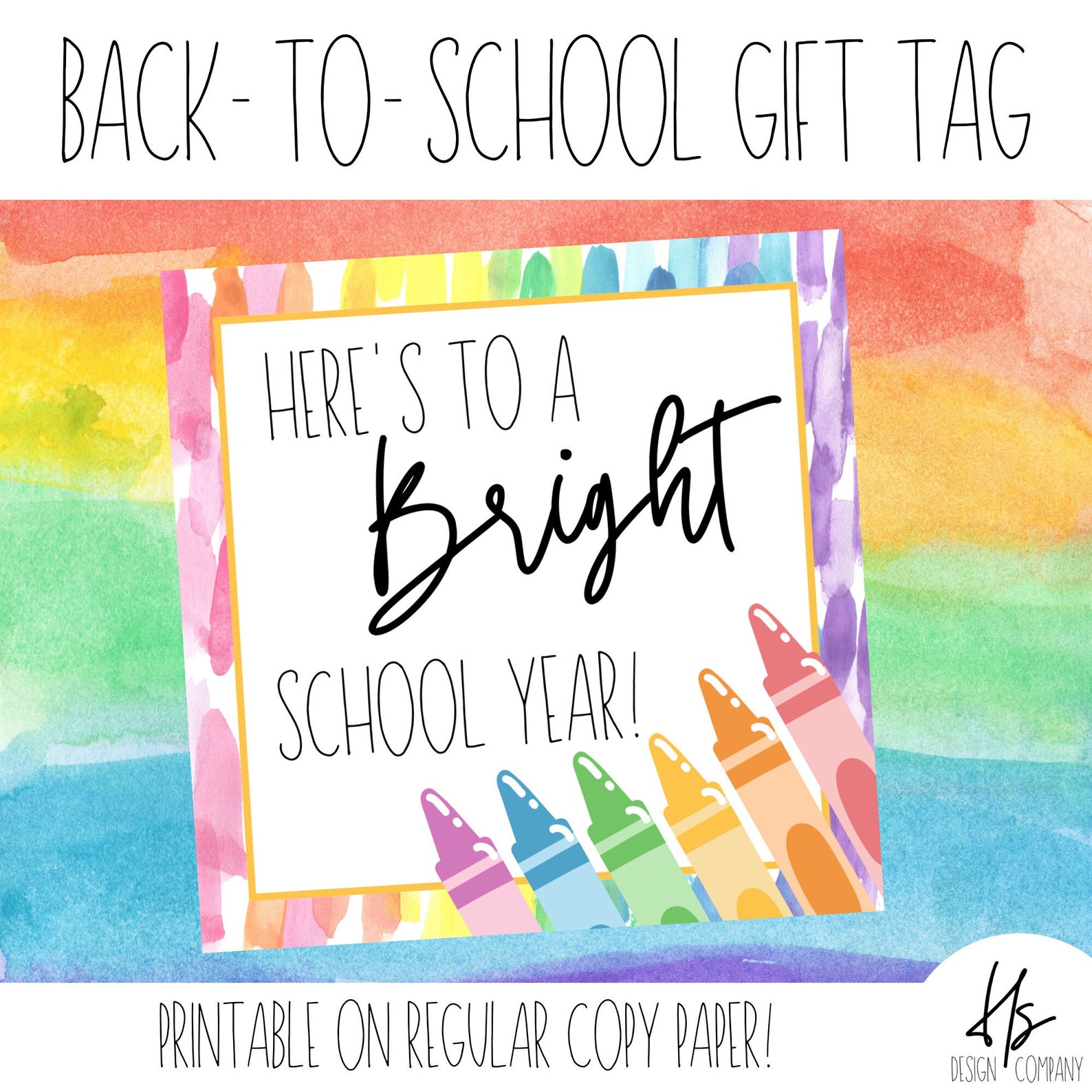 PRINTABLE Here's to A Bright School Year Gift Tag - Etsy