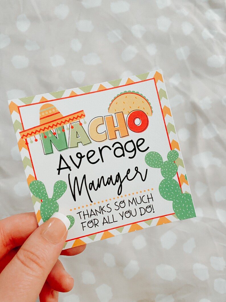 Nacho Average Staff Gift Tag Set of 8 | Staff Appreciation | Boss Gift ...