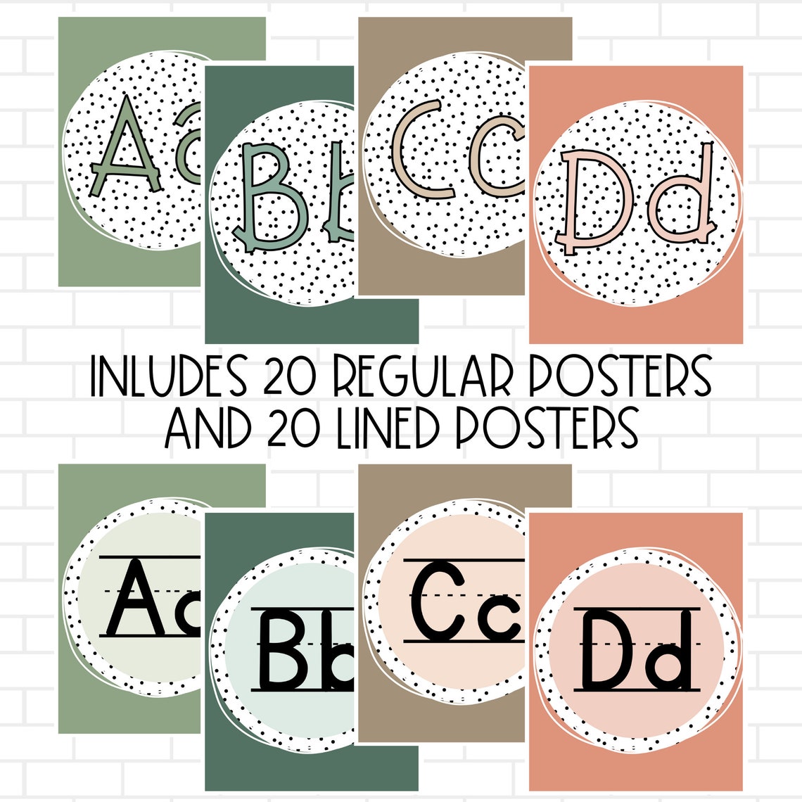 PRINTABLE Boho Farmhouse Alphabet Poster Pack Printable - Etsy