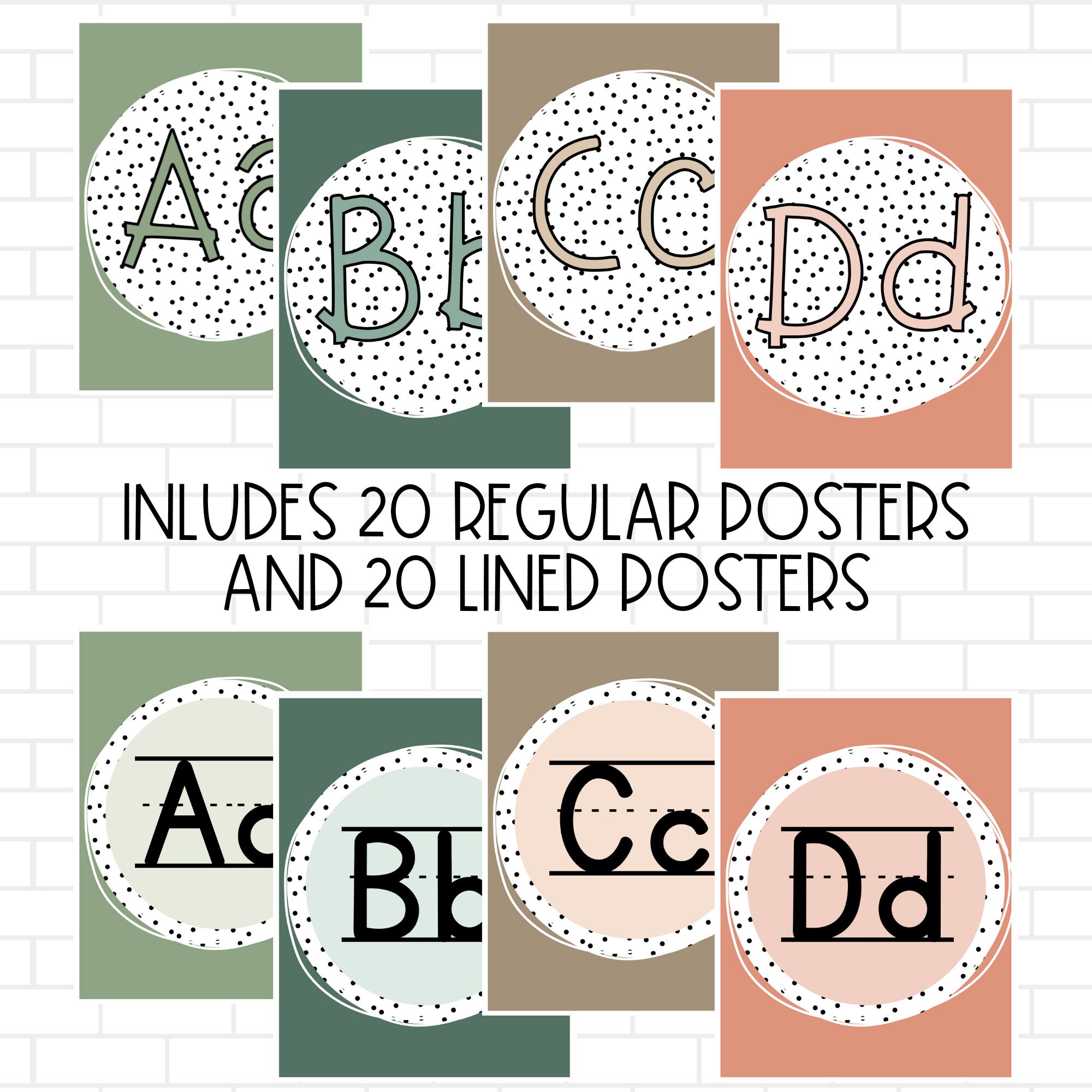 PRINTABLE Boho Farmhouse Alphabet Poster Pack Printable - Etsy