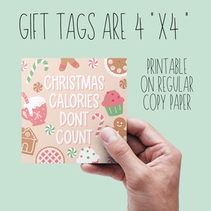 PRINTABLE Christmas Calories Don't Count Gift Tag | Printable Gift Tag ...