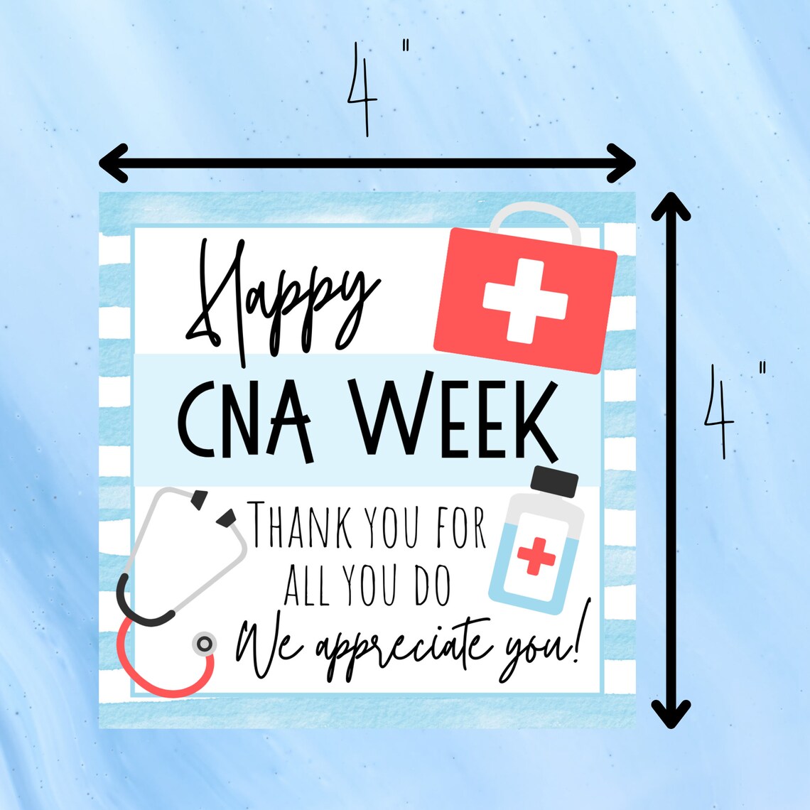 PRINTABLE Happy CNA Appreciation Week Gift Tag Nurse's - Etsy
