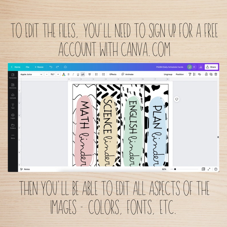 EDITABLE Colorful Binder Covers & Spines | Printable Binder Covers ...