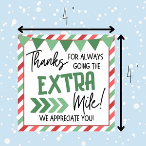 Thanks for Going the EXTRA Mile Printable Gift Tag | Appreciation Gift ...