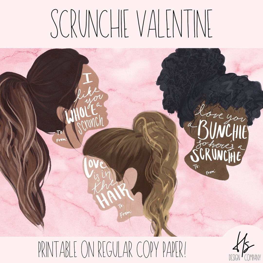 Love You A Bunchie so Here's A Scrunchie Printable Gift Tag Valentine ...