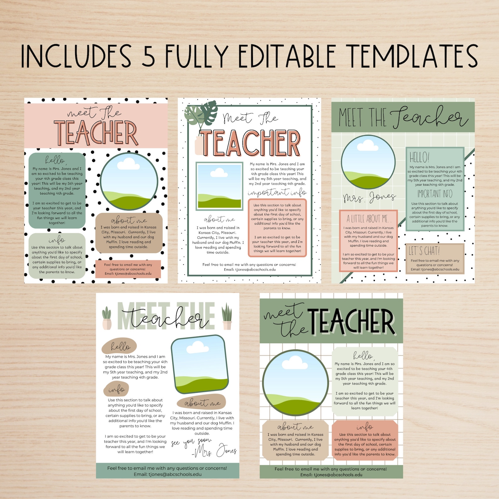 EDITABLE Meet the Teacher Letter Templates Boho Farmhouse - Etsy