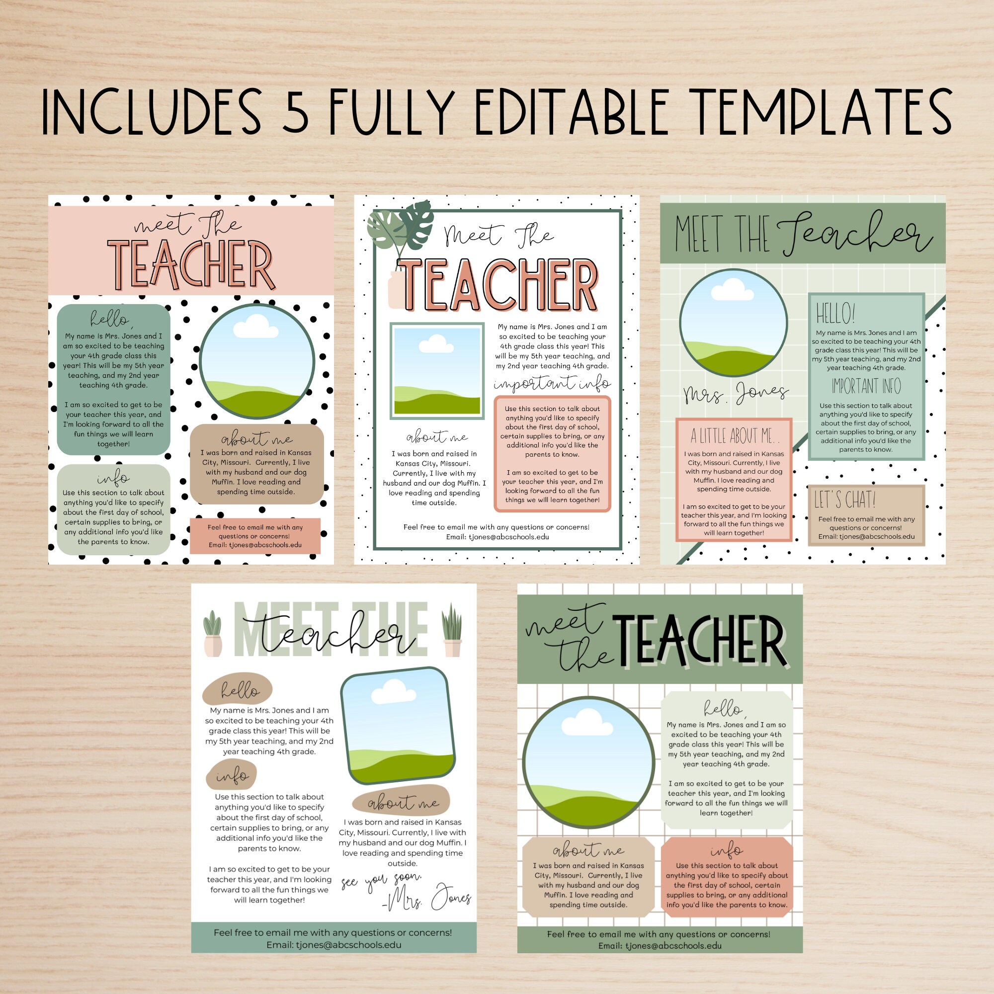 EDITABLE Meet the Teacher Letter Templates Boho Farmhouse - Etsy