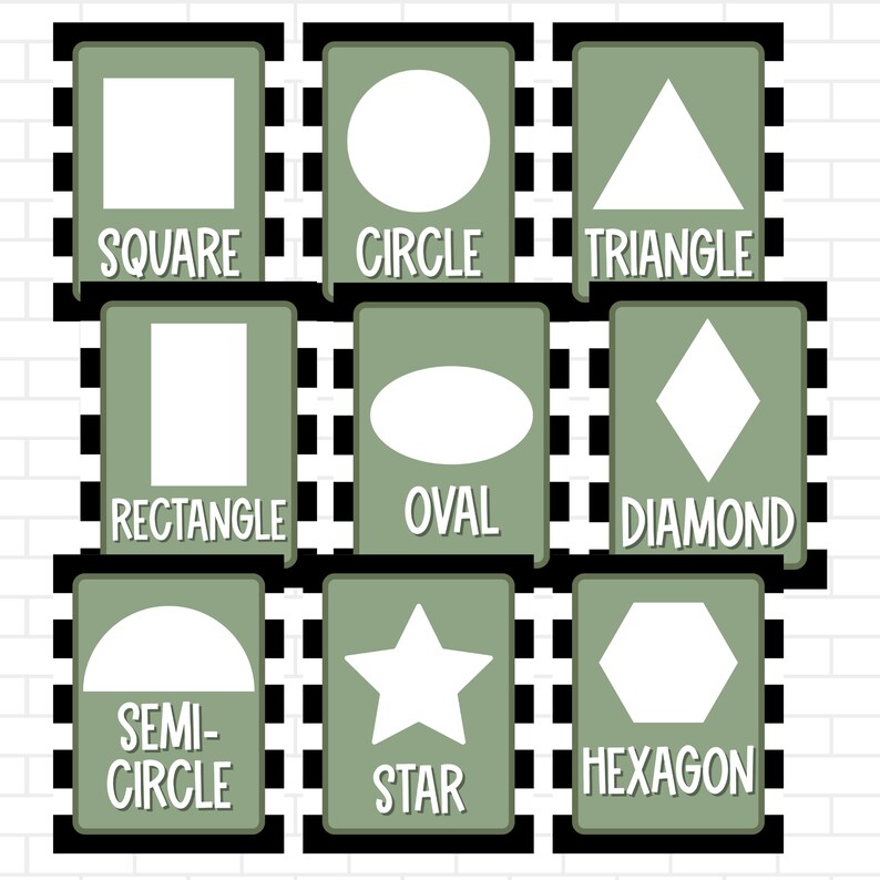 PRINTABLE Boho Farmhouse Shape Posters Bulletin Board - Etsy